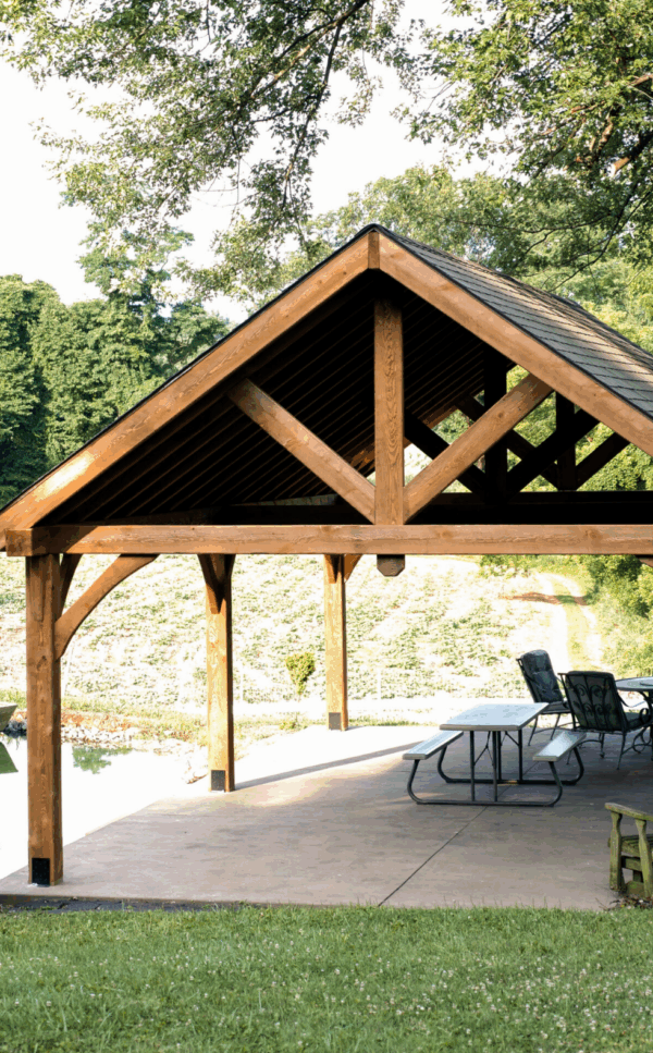 Rustic Timber Gable Pavilion – Pavilions & Pergolas